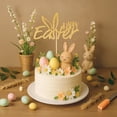 Easter Cake Decoration - Gold Easter Alphabet Egg Cake Topper – 6 ...