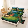Catabedysis Pixel Camping Bed Sheets,Campfire Tent Print Full Size ...