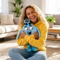 Blue Character Plush Toy with Hat and Green Pants Soft Stuffed Doll for ...