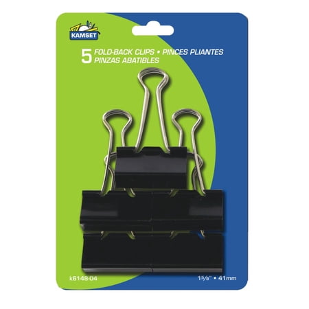 Fold Back Paper Clips - Black, 1-5/8", 5 Pack | Walmart Canada