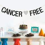 Cancer Free Glitter Banner, Cancer Survivor Decor Supplies, Awareness ...
