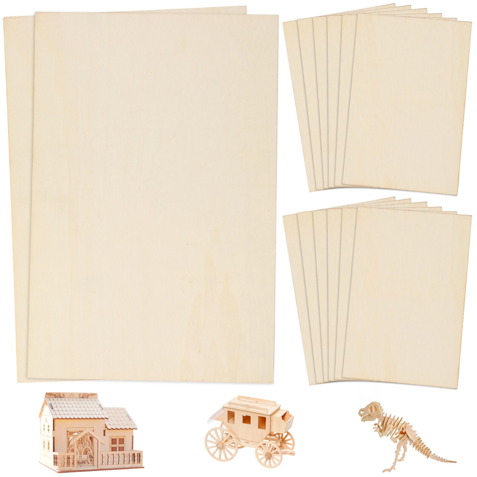 Unfinished Wood 14 Pack Balsa Wood Sheets | Thin Craft Wood Board ...