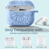 Comvin Sunflower Engraved Case for Airpods Pro 2nd Generation & Airpod ...