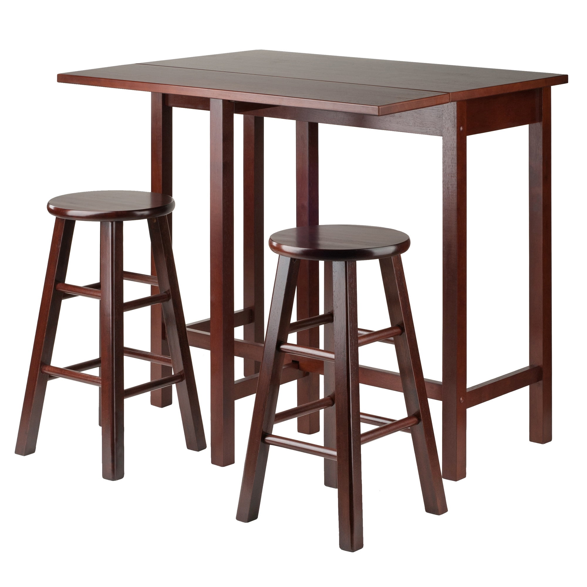 Winsome Wood Lynnwood 3-Pc High Drop Leaf Dining Table with 2 Square ...