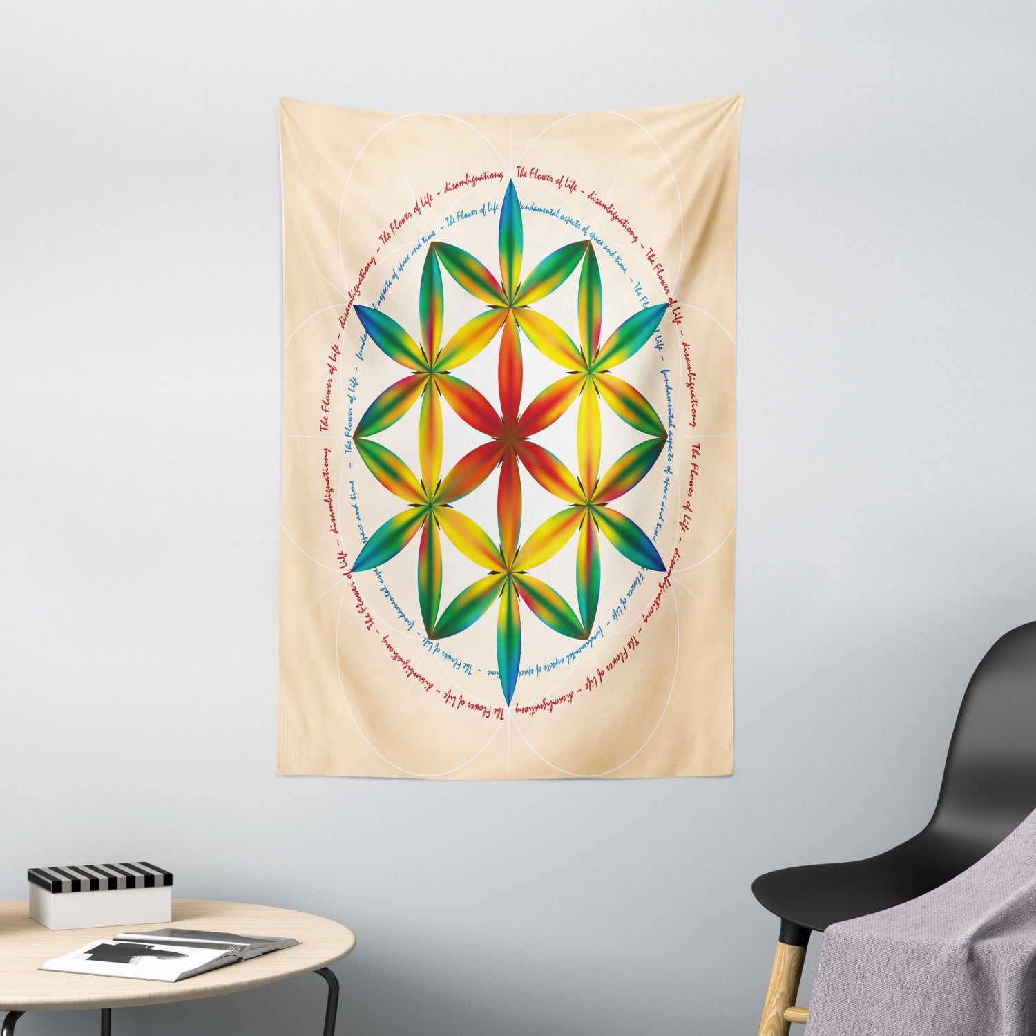 Sacred Geometrty Decor Tapestry, Symbol of Fundamental Aspect of Space ...