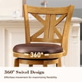 MF Studio 30" Bar Stool with Back, Wood Swivel Bar Height Stool with K ...
