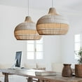 Arturesthome White Handwoven Rattan Boho Pendant Lighting Fixtures ...
