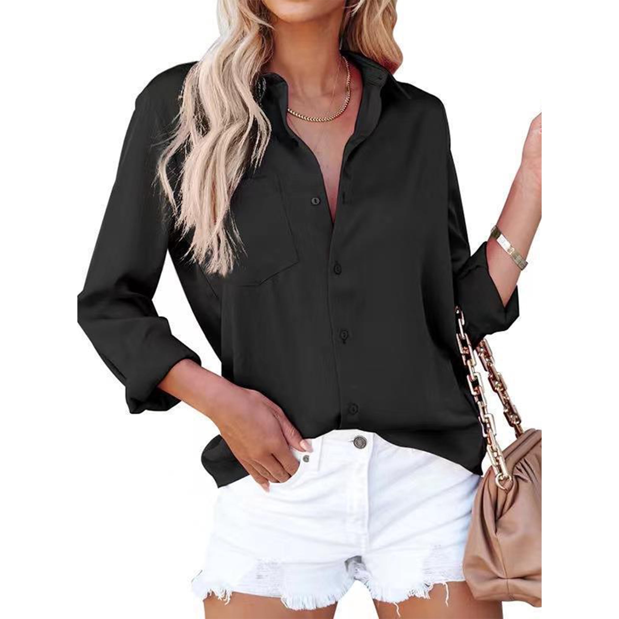 Click here for Bellella Women Tops Long Sleeve Blouse Lapel Neck... prices