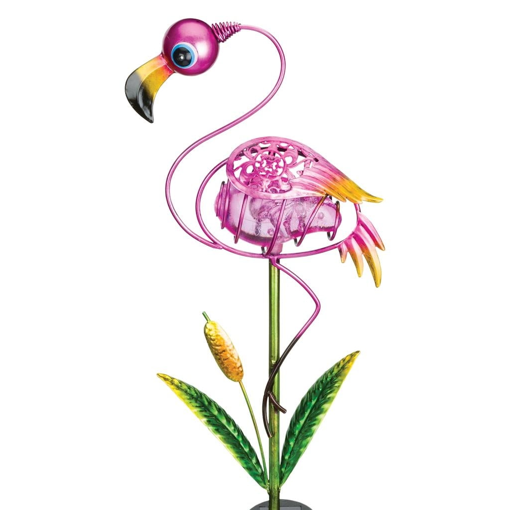 Regal Art and Gift 12522 - 32" Pink Flamingo Solar LED Garden Stake ...