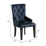 ACME Varian II Velvet Tufted Side Chair with Nail-head Trim in Black ...