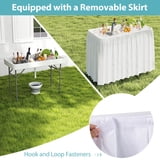 Costway Ice Table with Drain, Portable Folding Ice Bin Table, 4' with ...