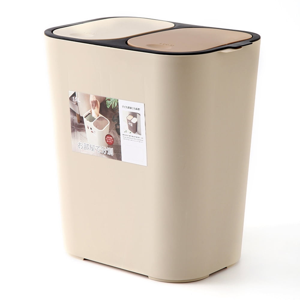 Classification Trash Can Double Covered Double Cover Wet and Dry Separation Bin for Kitchen ...
