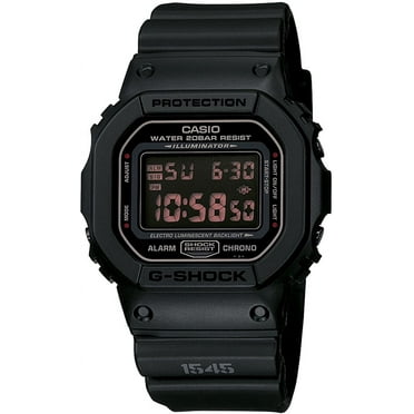 mens g-shock atomic solar resin watch - black rubber strap - silver ...
