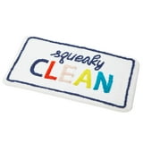 mDesign Home Soft Cotton Spa Mat, Bath Floor Rug with 'Squeaky Clean ...