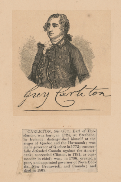 Print: Guy Carleton, Half-Length Portrait, Facing Left, circa 1840 ...
