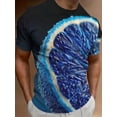 3D summer new orange pattern short-sleeved digital printing design T ...