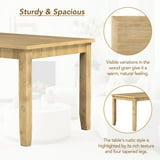 Churanty Rustic Solid Wood Table Dining Set for 6, Rectangular Kitchen ...