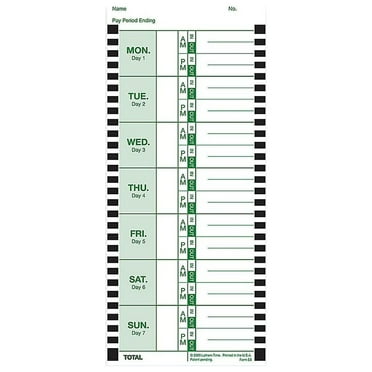 Yescom 50 Count Weekly Time Clock Cards Timecard for Employee ...