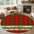 8ft Round Rug Christmas Area Rugs for Living Room Bedroom Washable Non ...