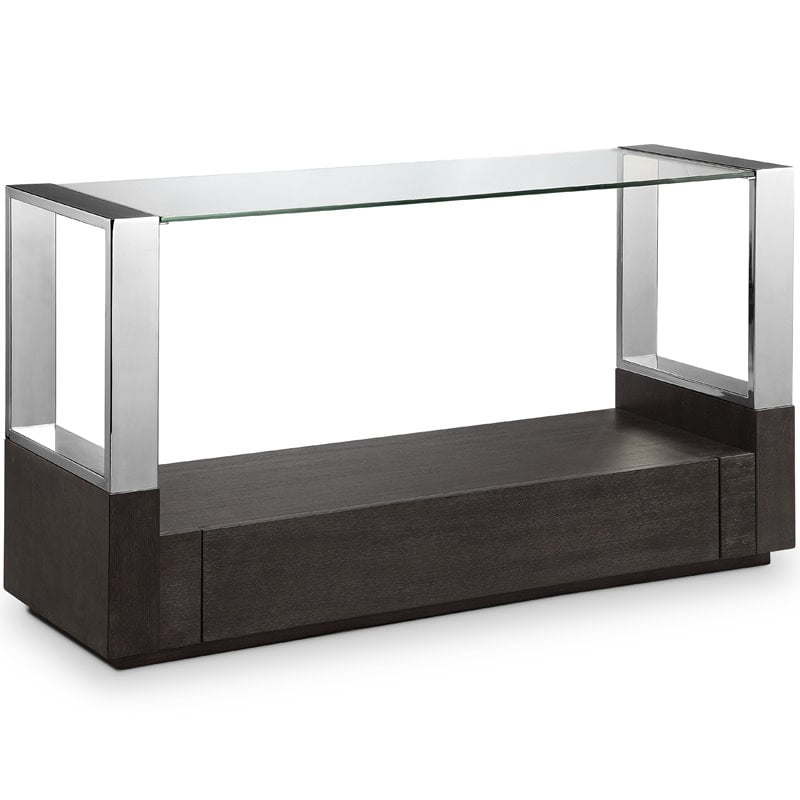Beaumont Lane Contemporary Graphite Glass Top Entryway Table with ...