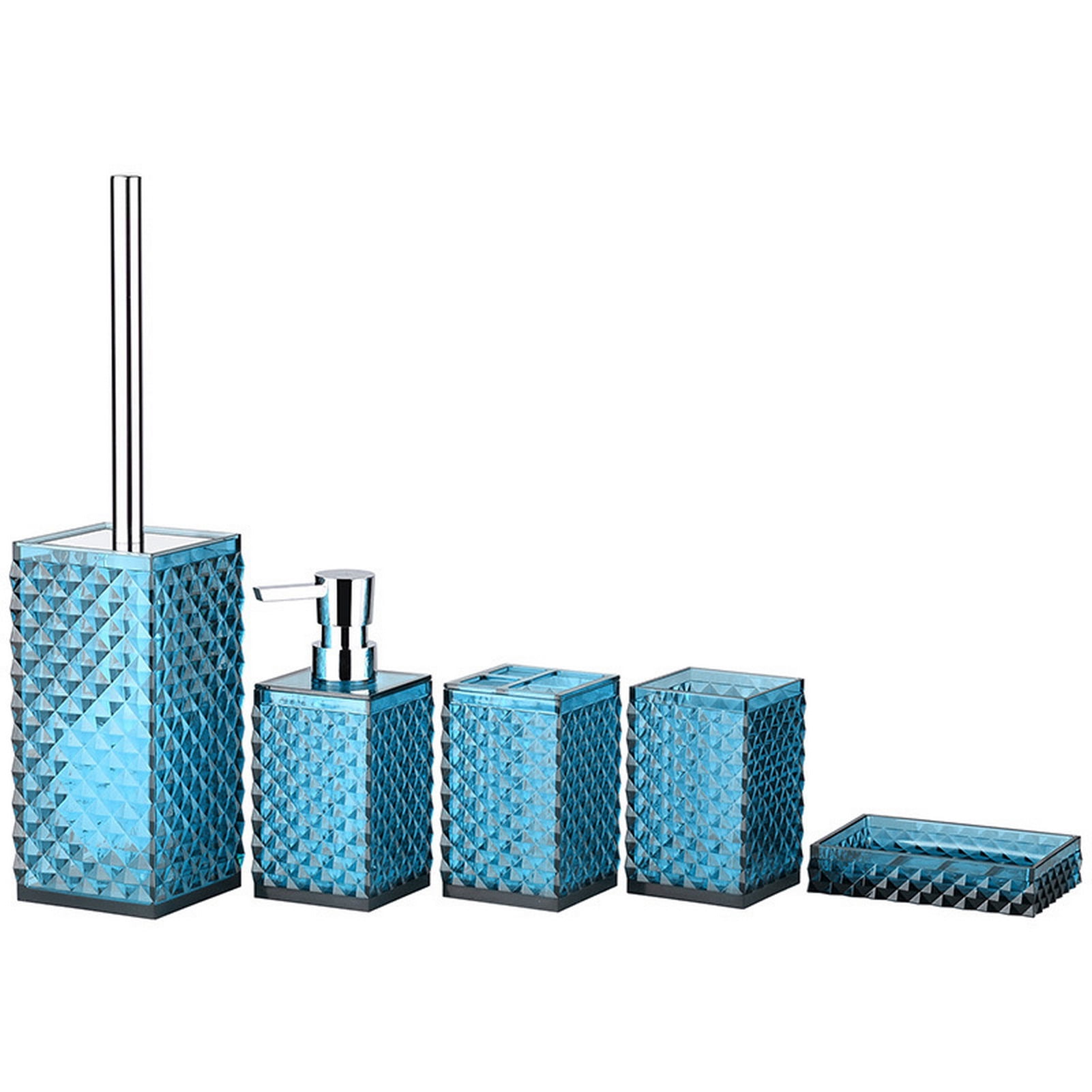 FaLX 5Pcs/Set Transparent Rhombus Appearance Bathroom Accessories Set ...