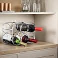 6-Bottle Wine Rack, Modern Metal Countertop Wine Holder Stand for ...