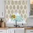Abstract Beige Floral Swag Curtain Valance for Window 2 Panels Vintage ...