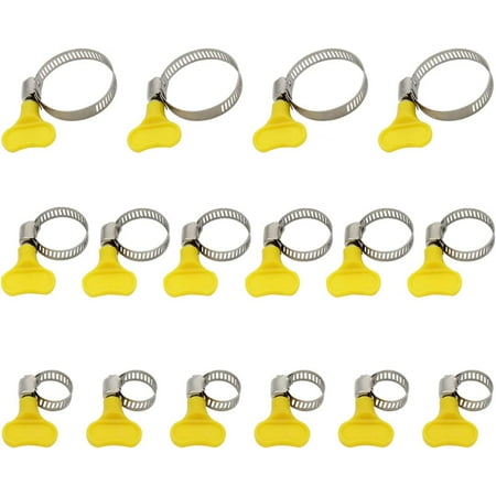 Steel Hose Clips, 16 Pieces Stainless Steel Adjustable Hose Clamp, 3 ...