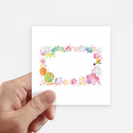 Gyroscope Sakura Pattern Geometry Sticker Square Waterproof Stickers ...