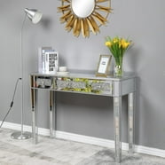 Tribesigns 43'' Modern Silver Mirrored Console Table with O-Base for ...