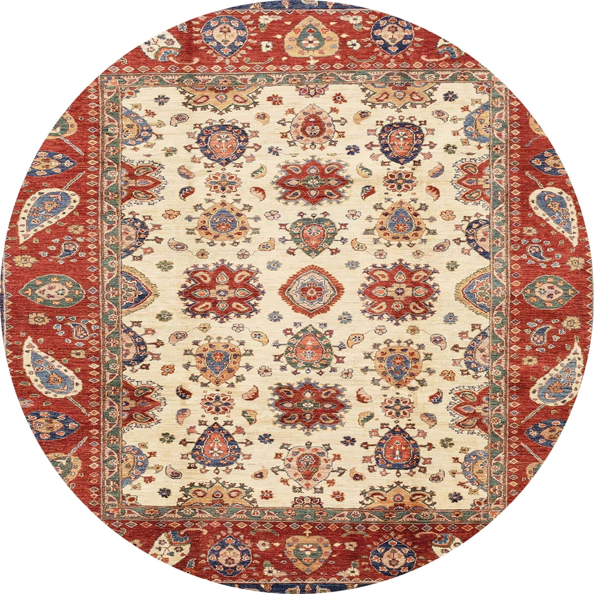 Ahgly Company Machine Washable Indoor Round Abstract Grapefruit Red ...
