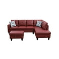 Starhome L Shaped Red Couch with Storage Ottoman(Pillows Included ...