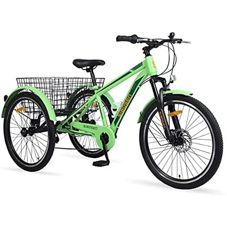 Sibosen Adult Mountain Tricycle, 3 Wheel Mountain Bike, 24/26 Inch ...