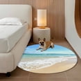 7ft Round Rug Beach Ocean Area Rugs for Living Room Bedroom Washable ...