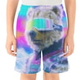 BZSMCE Adjustable Drawstring Casual Shorts With Cool Bear Pattern ...