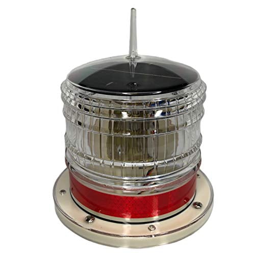 Steady-ON or Flashing 2NM IP67 Solar LED Marina Dock Barge Boat Safety ...