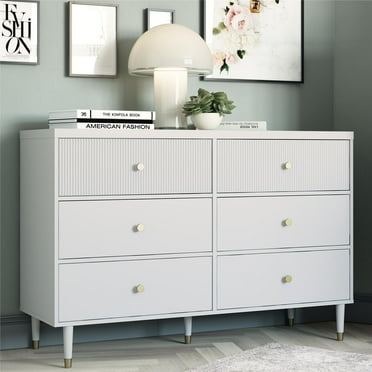 CosmoLiving by Cosmopolitan Westerleigh 6-Drawer Dresser, Pale Pink ...