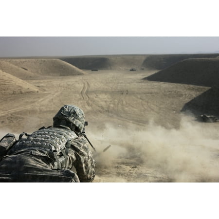 A U.S. Army soldier fires a Barrett M82A1 rifle on a firing range ...