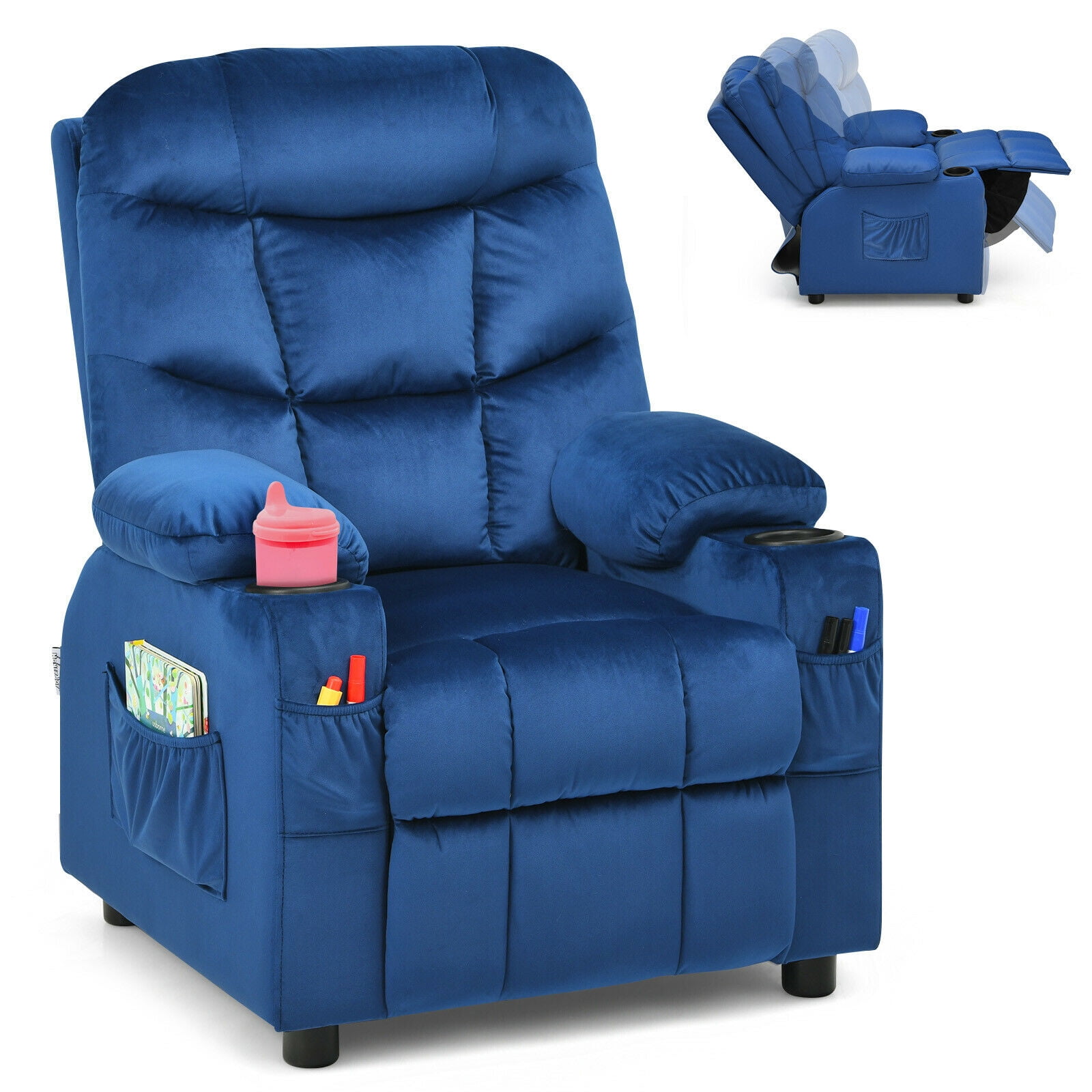 Click here for Gymax Kids Youth Recliner Chair Velvet Fabric W/Cu... prices