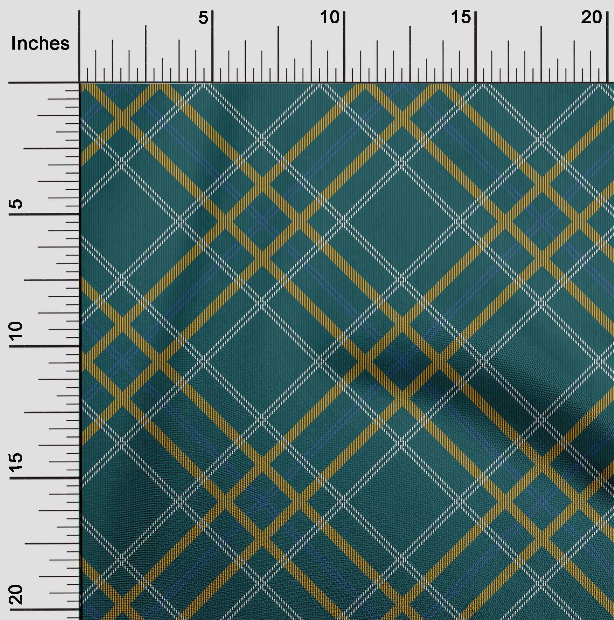 oneOone Cotton Poplin Fabric Tartan Check Print Fabric By The Yard 42 ...
