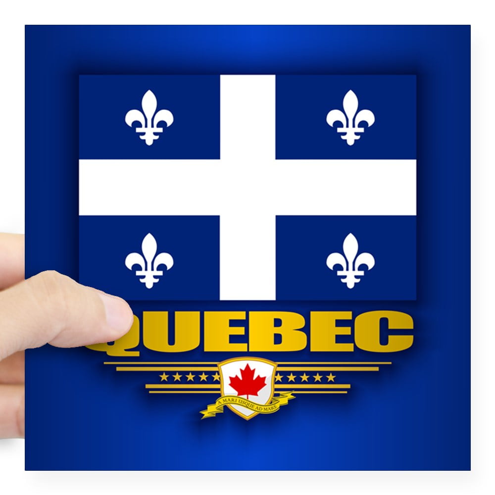 CafePress - Quebec Flag Sticker - Square Sticker 3" x 3" - Walmart.com ...