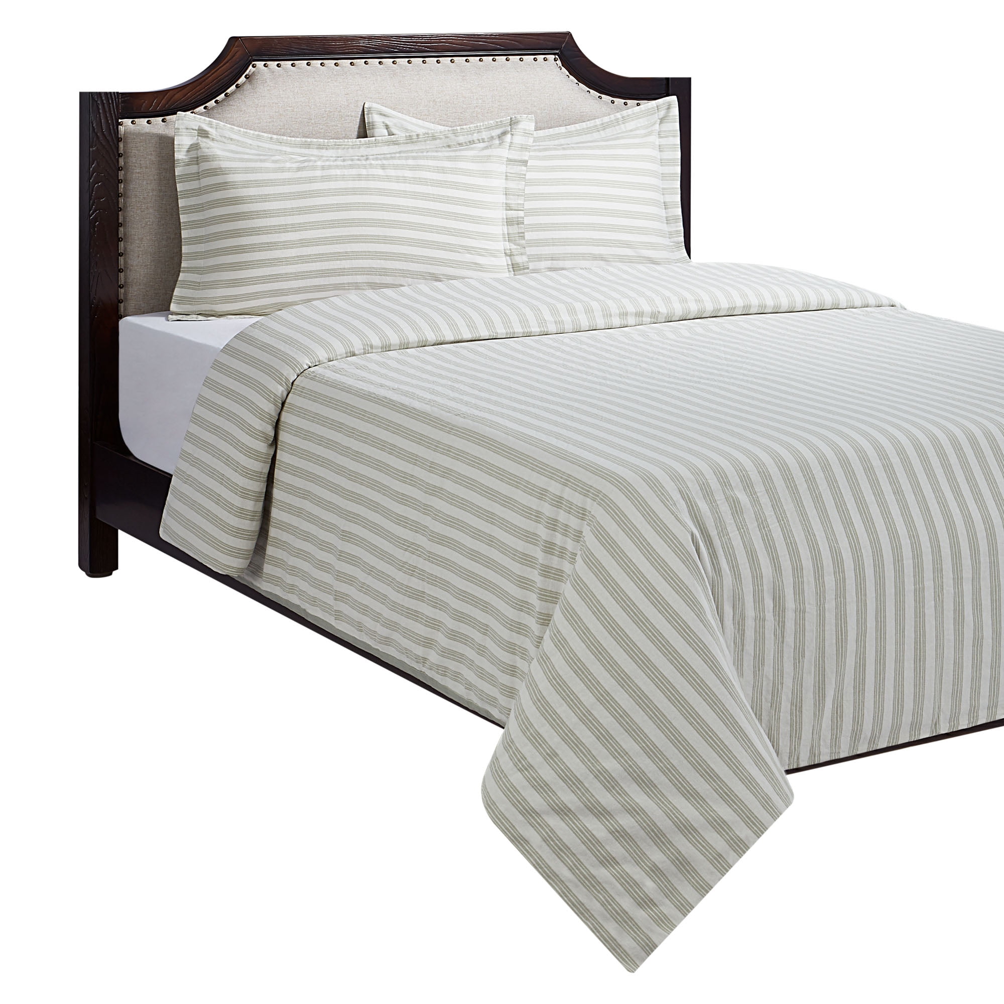 Click here for Hometrends 3-Piece Green Stripe Duvet Cover Set  D... prices