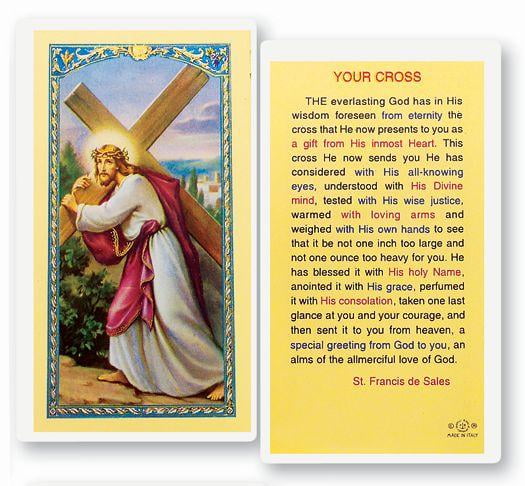 Your Cross Laminated Catholic Prayer Holy Card with Prayer on Back ...