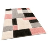 Well Woven Escondido Blush Area Rug Modern Geometric Squares - Walmart.com