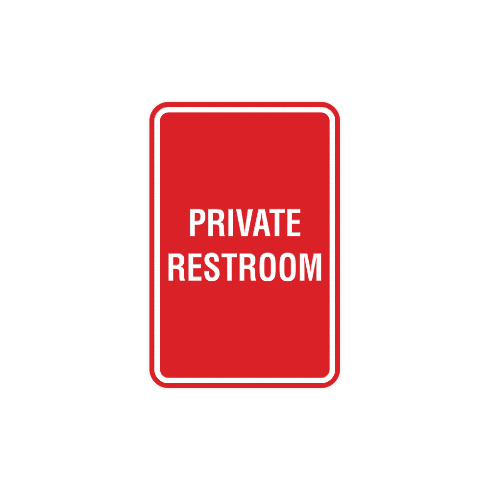Portrait Round Private Restroom Sign (Red) - Small 4" x 6" - Walmart.com