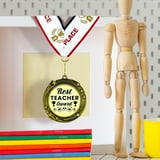 Best Teacher Award Stars Design Medal Celebration and Appreciation ...