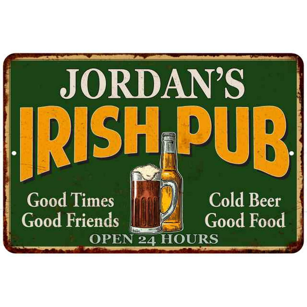 JORDAN'S Irish Pub Beer Metal Sign Bar Decor 8x12 208120013265 ...