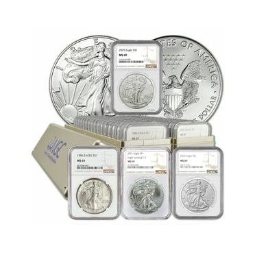 US Mint 1986-2023 Silver Eagle Bullion 39-Coin Set MS-69 NGC Packaged ...