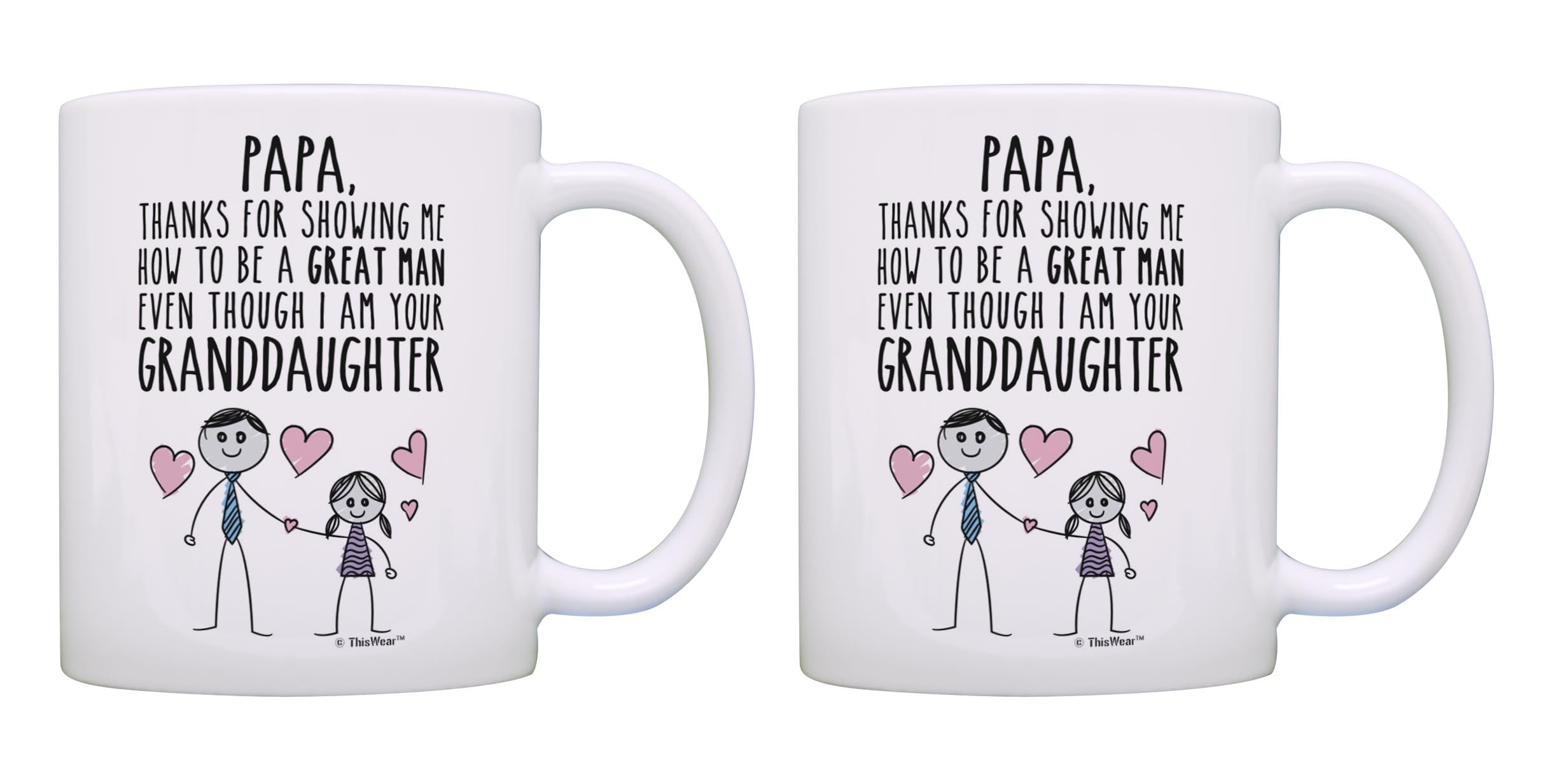ThisWear Funny Papa Mugs Papa Thanks for Showing Me How To Be Papa Cup ...