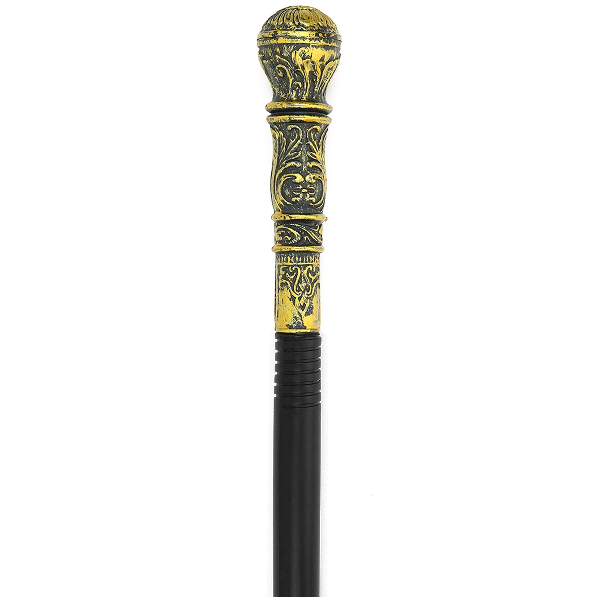 Skeleteen Antique Gold Walking Cane - Elegant Vintage Prop Stick Dress ...